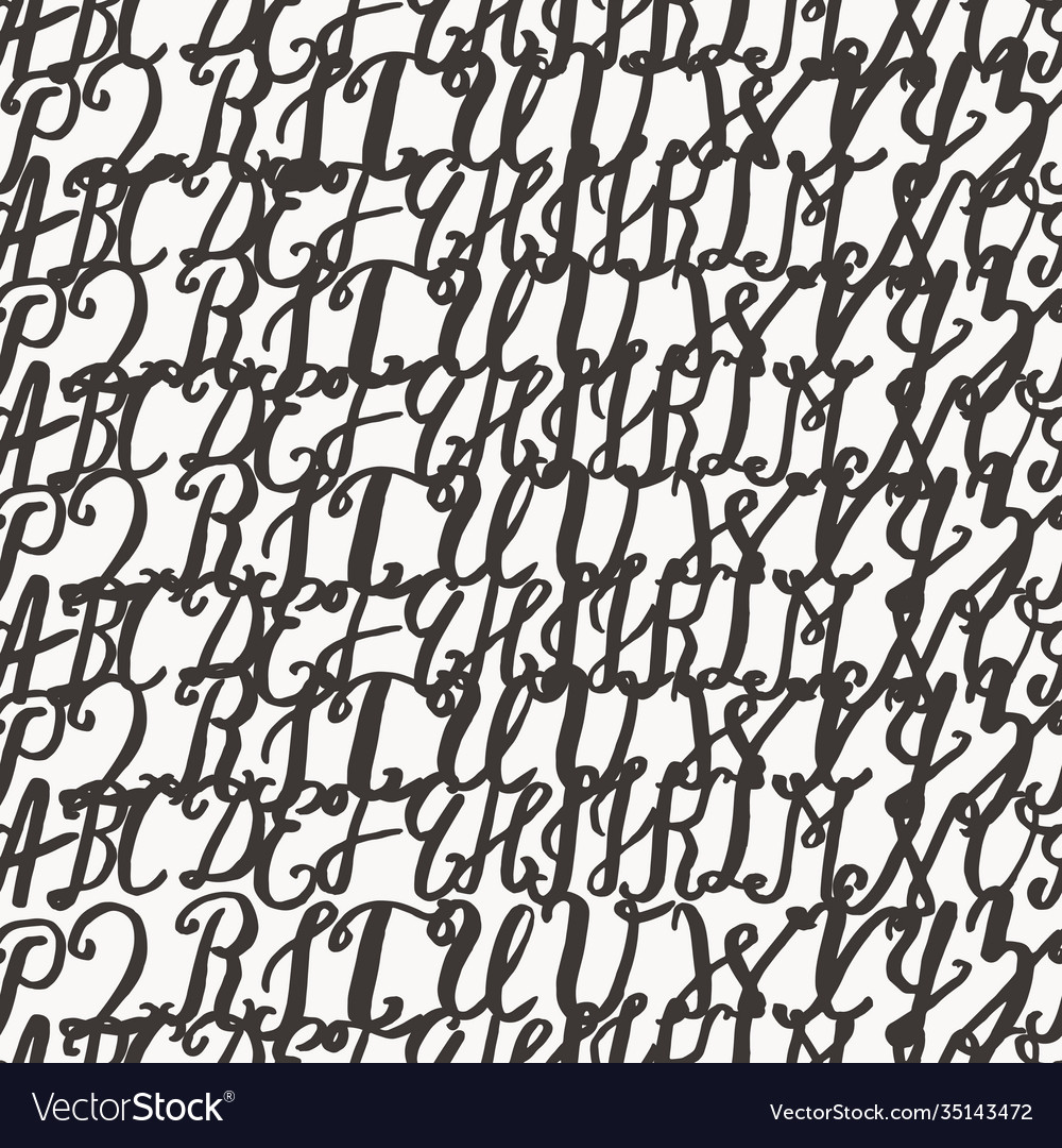 Seamless pattern with hand drawn alphabet Vector Image