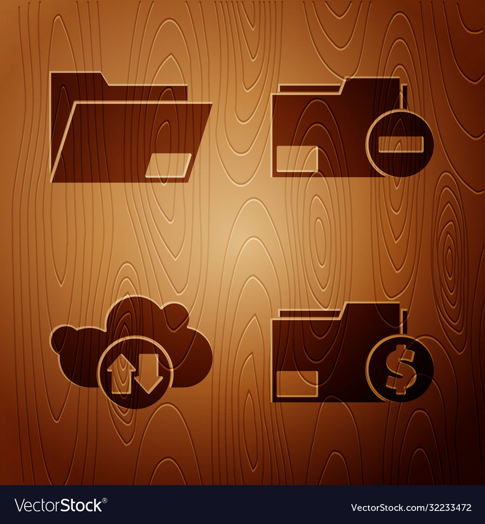 Set finance document folder document folder Vector Image