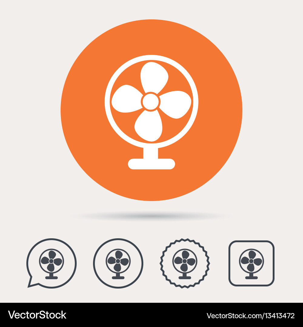 Ventilator icon air ventilation or fan sign Vector Image