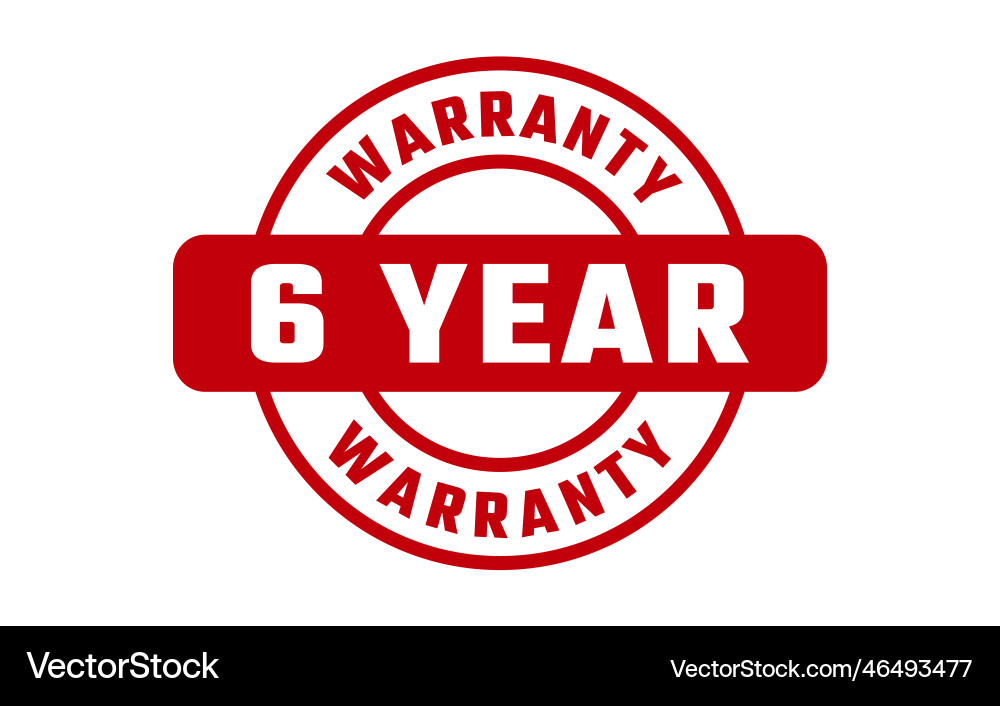 6 year warranty rubber stamp Royalty Free Vector Image