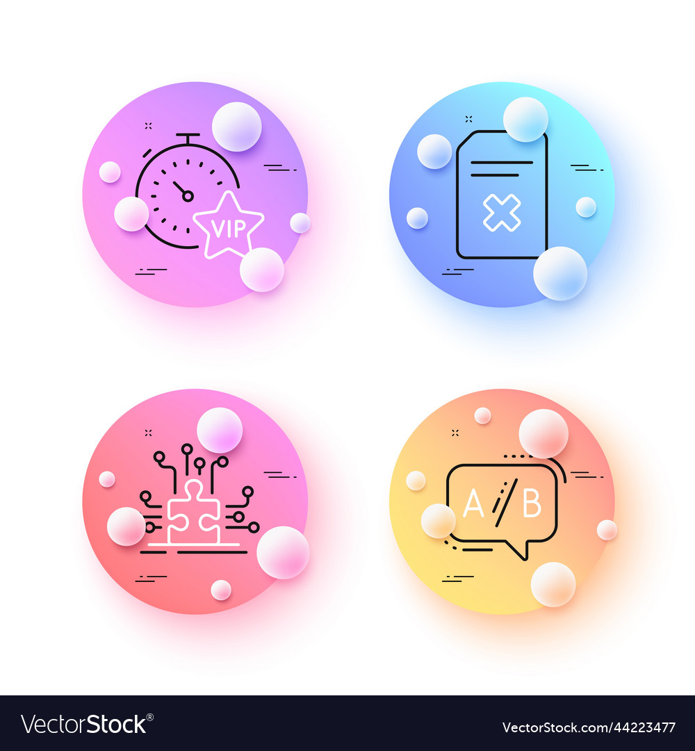 Ab Testing Delete File And Vip Timer Minimal Line Vector Image