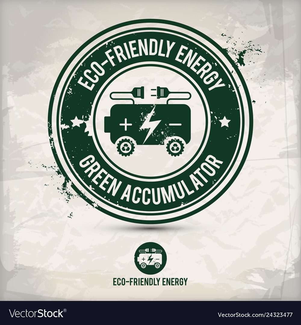 Alternative eco friendly energy stamp Royalty Free Vector