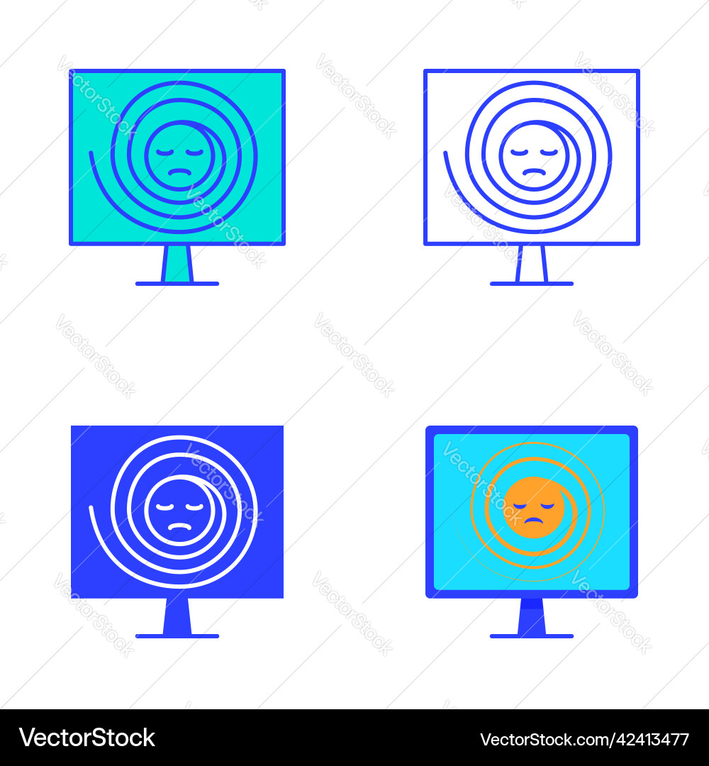 Computer monitor with sad smiley icon Royalty Free Vector