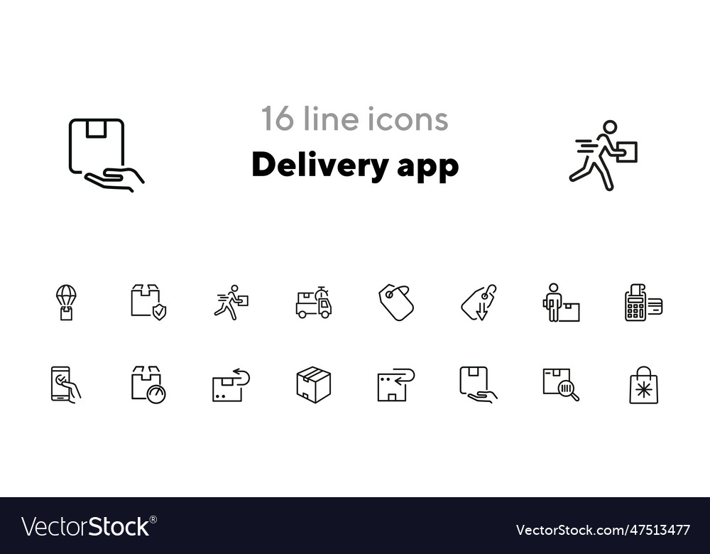 Delivery app icon set Royalty Free Vector Image Delivery app icon set Royalty Free Vector Image