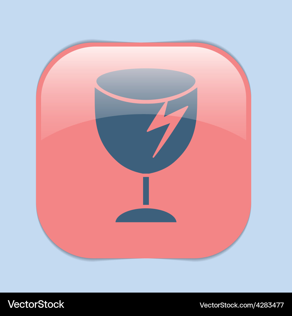 Fragile glass symbol logistics icon Royalty Free Vector
