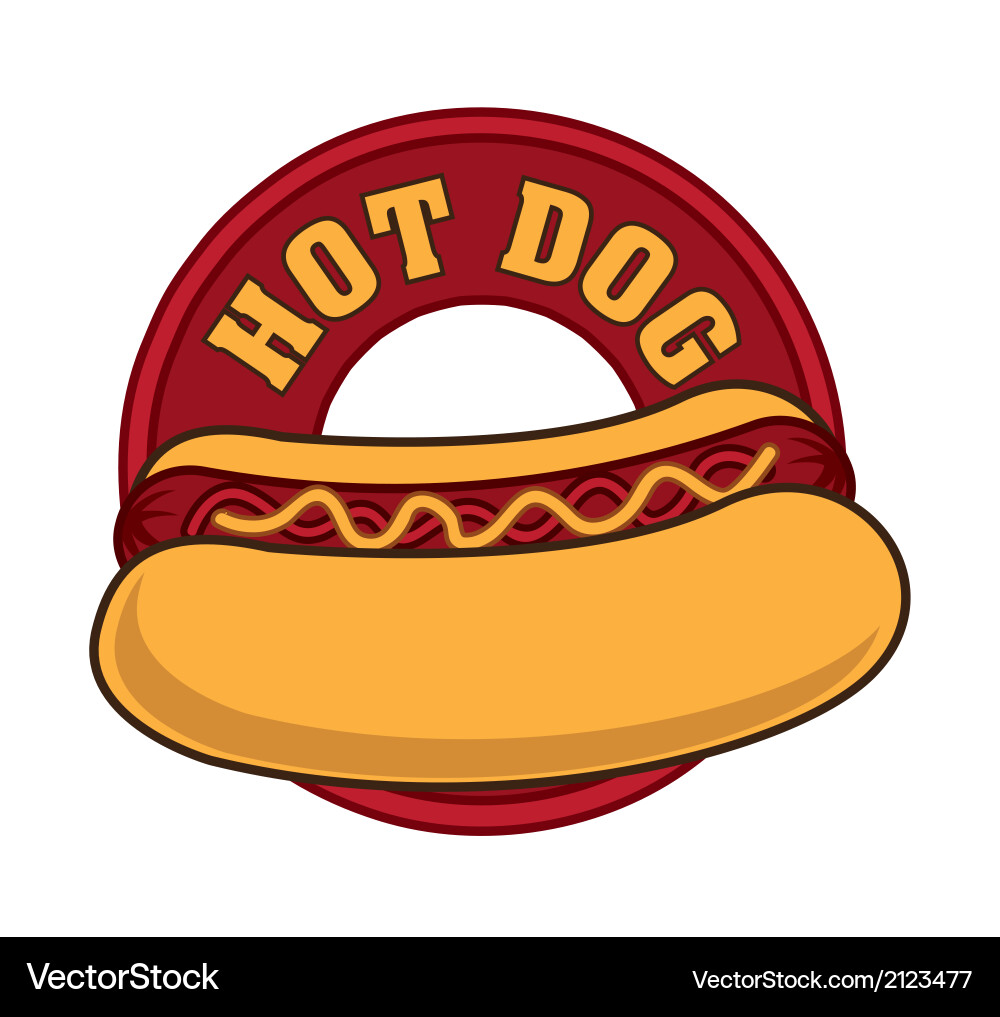 Hot dog sign over white background Royalty Free Vector Image