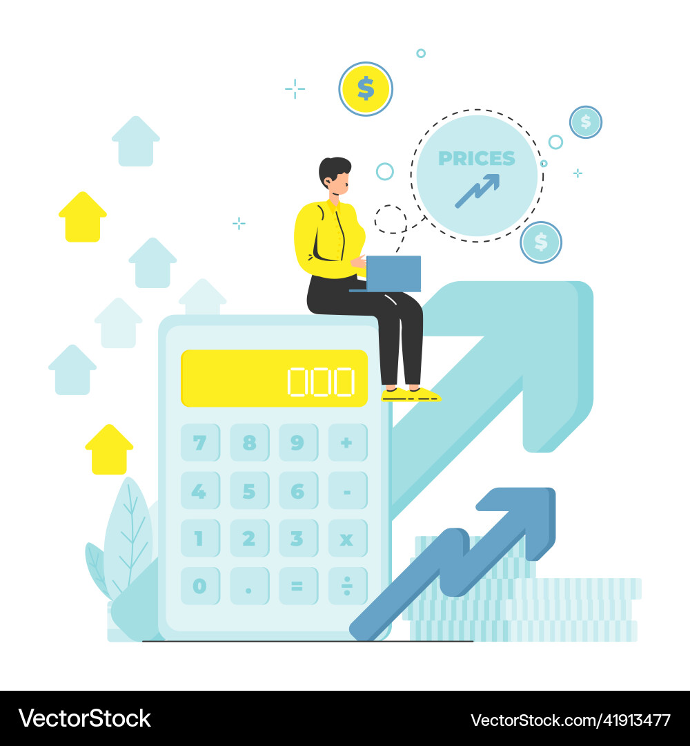 Inflation in economics increase consumer Vector Image