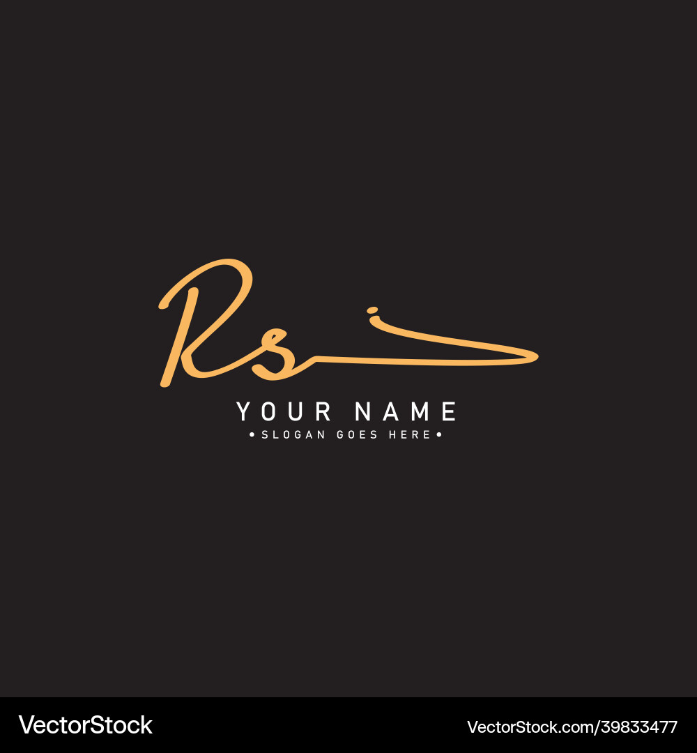 Initial letter rs logo handwritten signature Vector Image