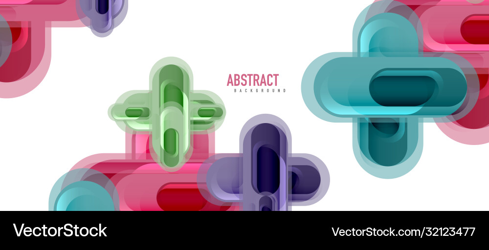 Modern glass cross shape abstract Royalty Free Vector Image
