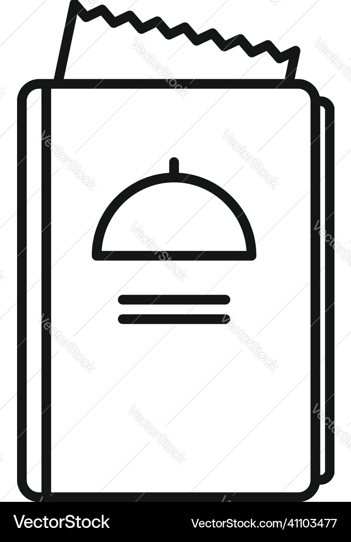 Restaurant menu icon outline food cafe Royalty Free Vector