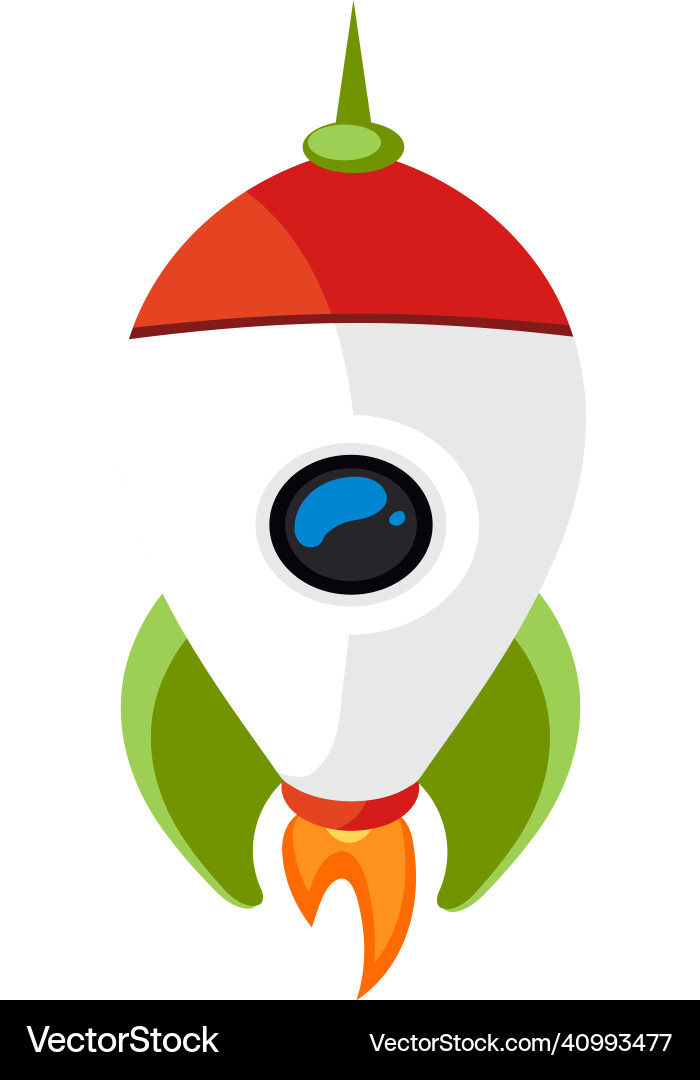 Rocket icon cute little space ship in cartoon Vector Image