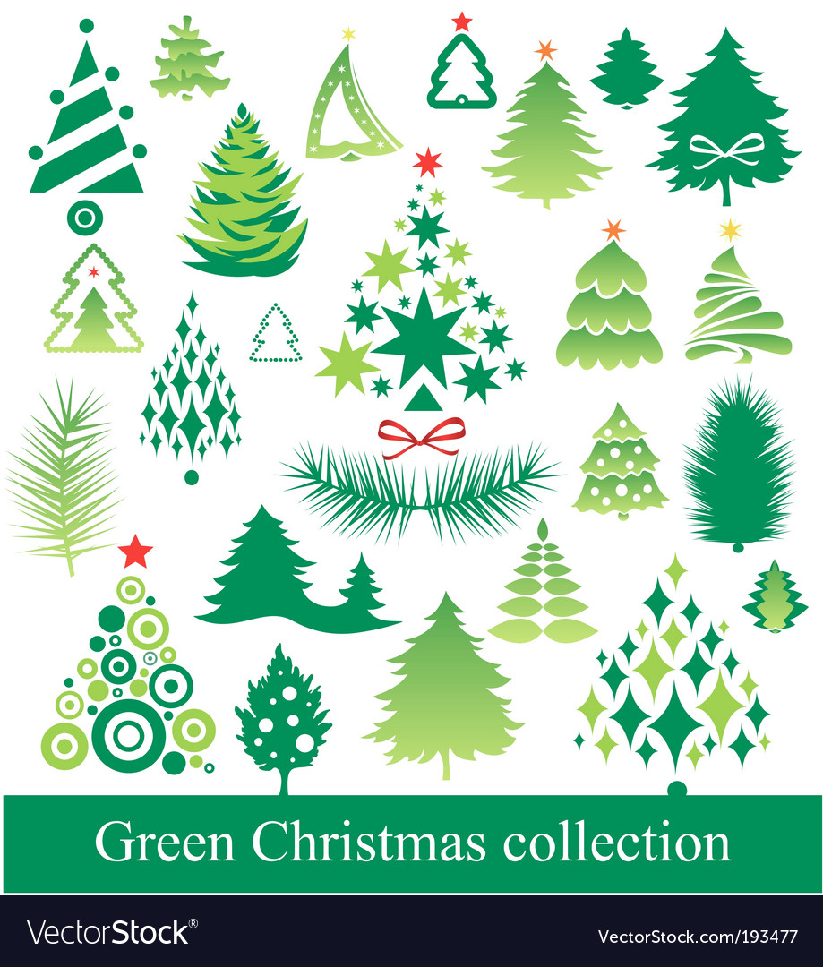 Set christmas tree Royalty Free Vector Image - VectorStock
