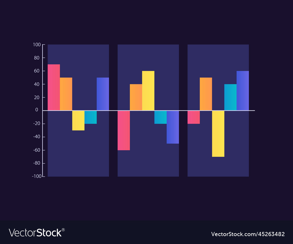 Both directions column infographic chart design Vector Image