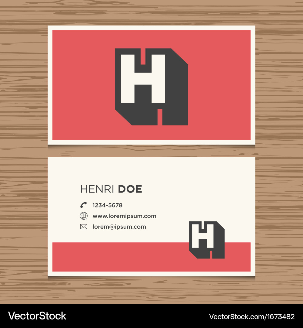 Business card letter h Royalty Free Vector Image