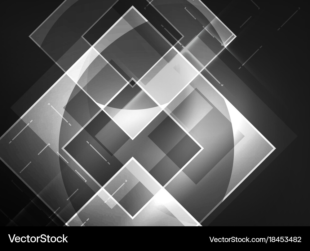Glowing squares in the dark digital abstract Vector Image