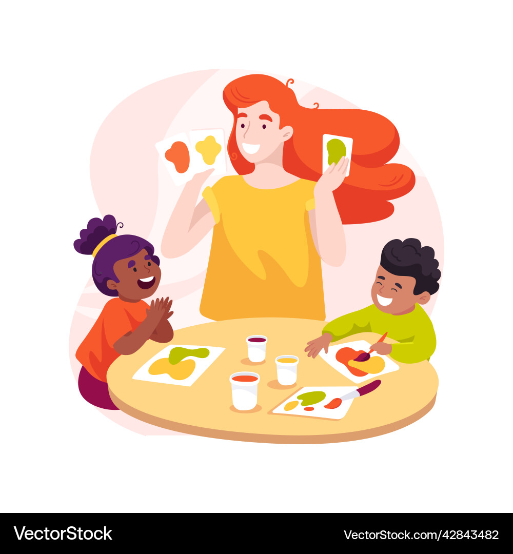 Learn about mixing colors isolated cartoon Vector Image