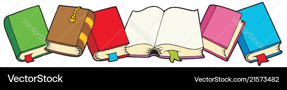 Line of books Royalty Free Vector Image - VectorStock