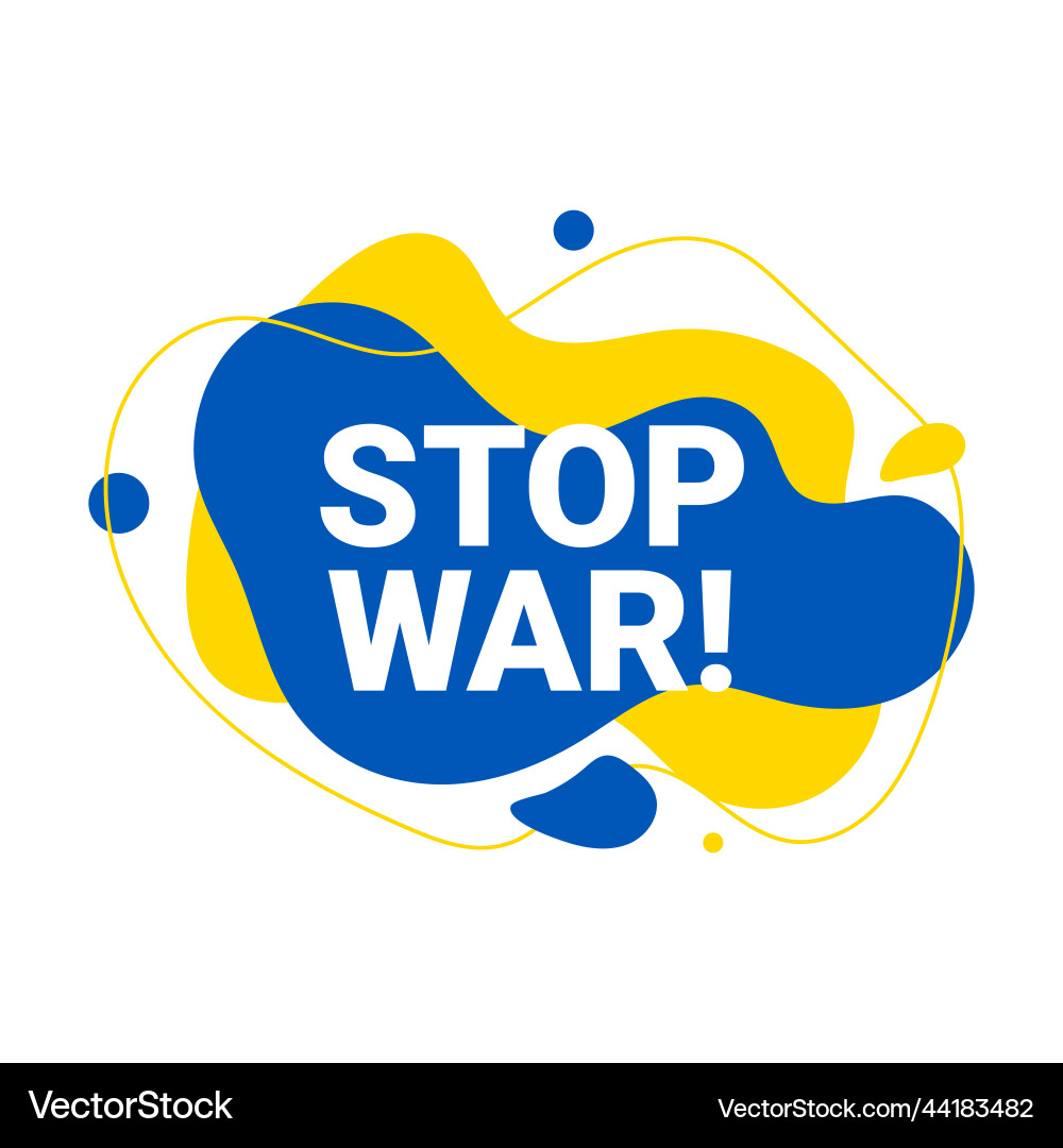 Liquid and fluid background of stop war Royalty Free Vector