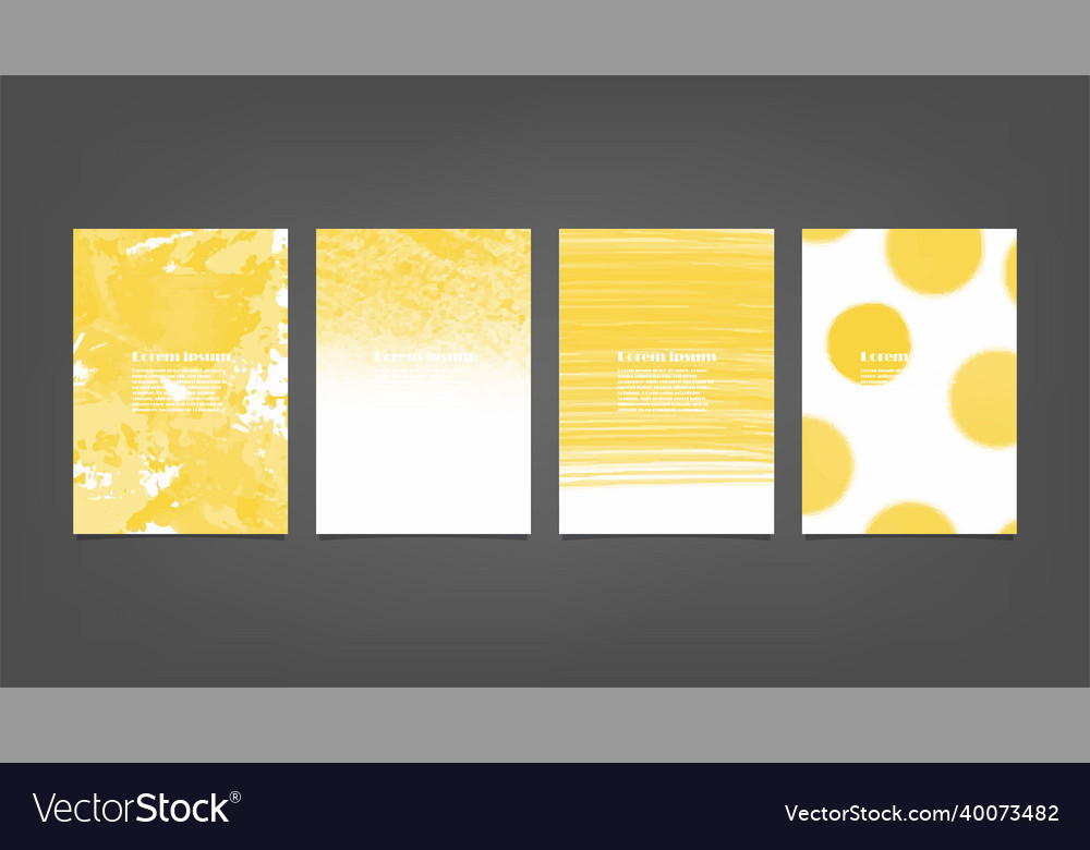 Set of yellow watercolor backgrounds for poster Vector Image