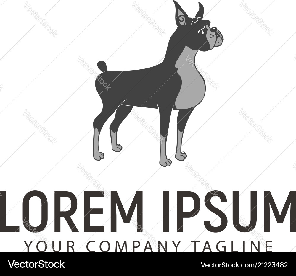 Stand dog logo pet design concept Royalty Free Vector Image