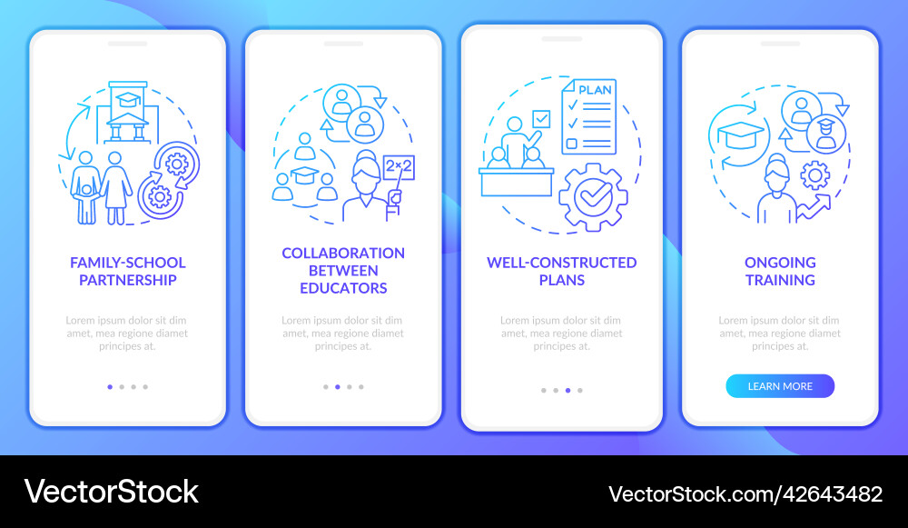 Success of inclusive classrooms blue gradient Vector Image