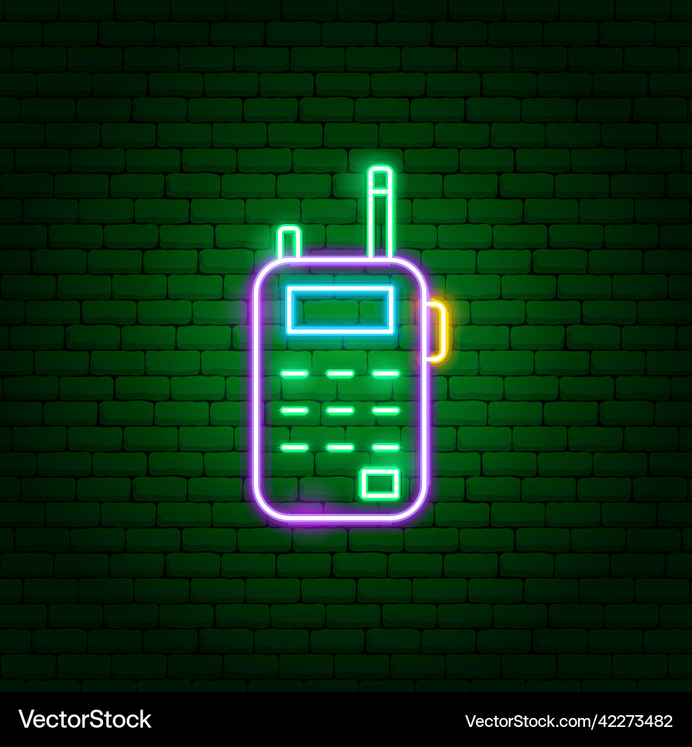 Walkie talkie neon sign Royalty Free Vector Image