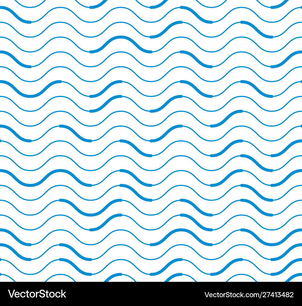 Wavy technical lines seamless pattern abstract Vector Image