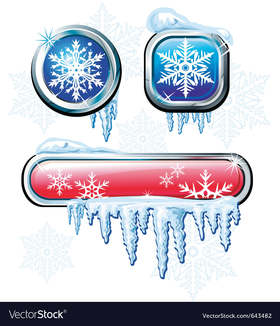Winter buttons Royalty Free Vector Image - VectorStock