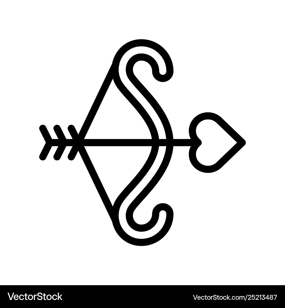Bow valentine and love related line icon Vector Image