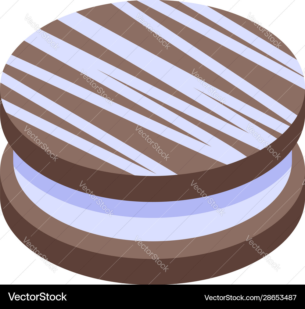 Chocolate creamy cookie icon isometric style Vector Image