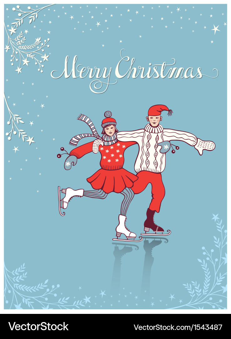 Christmas on ice Royalty Free Vector Image - VectorStock