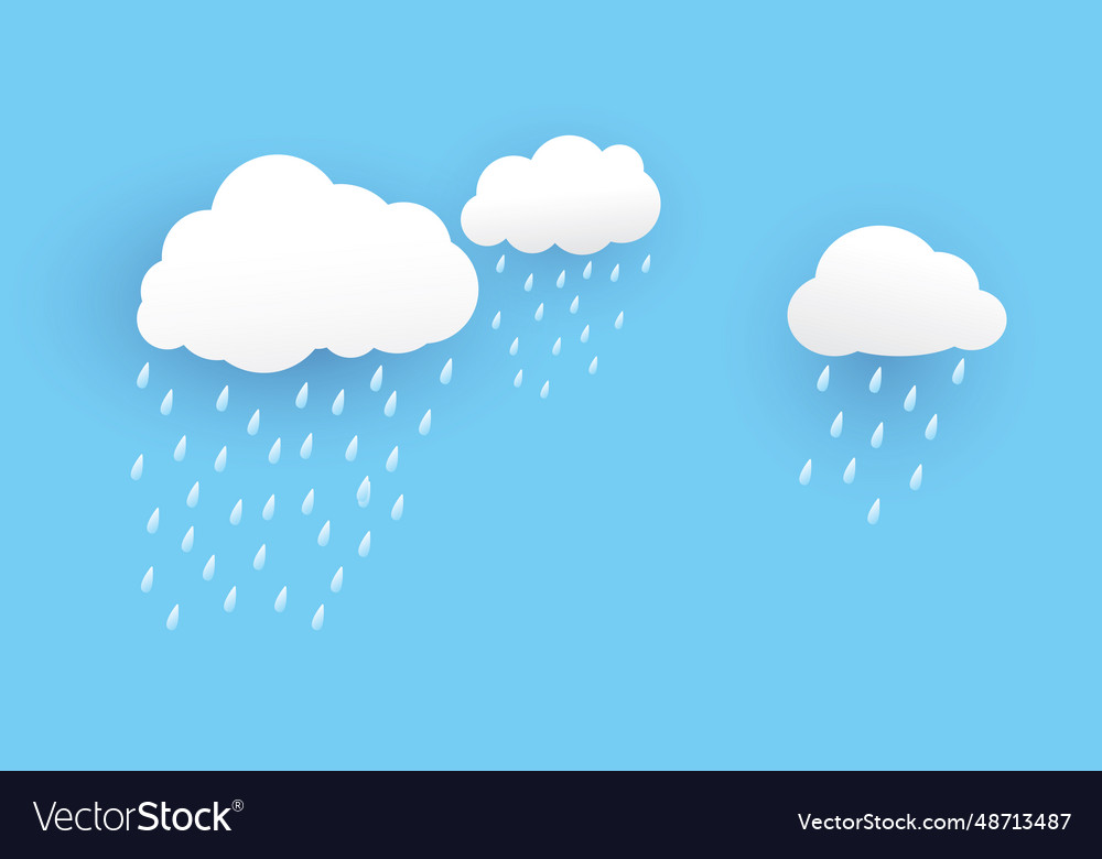 Cloud and rain rainy season weather nature Vector Image