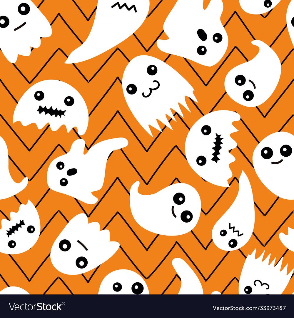 Halloween ghost seamless pattern Royalty Free Vector Image