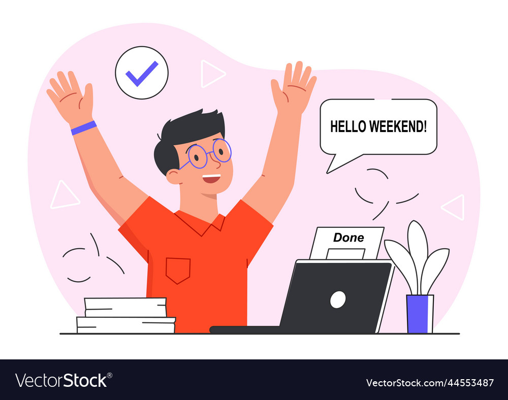 Hello weekend concept Royalty Free Vector Image