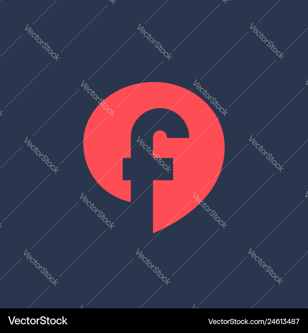 Letter f speech bubble logo icon design template Vector Image