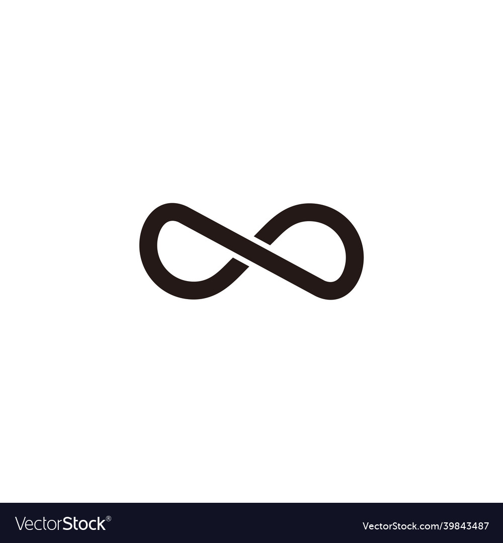 Loop overlapping infinity symbol logo Royalty Free Vector
