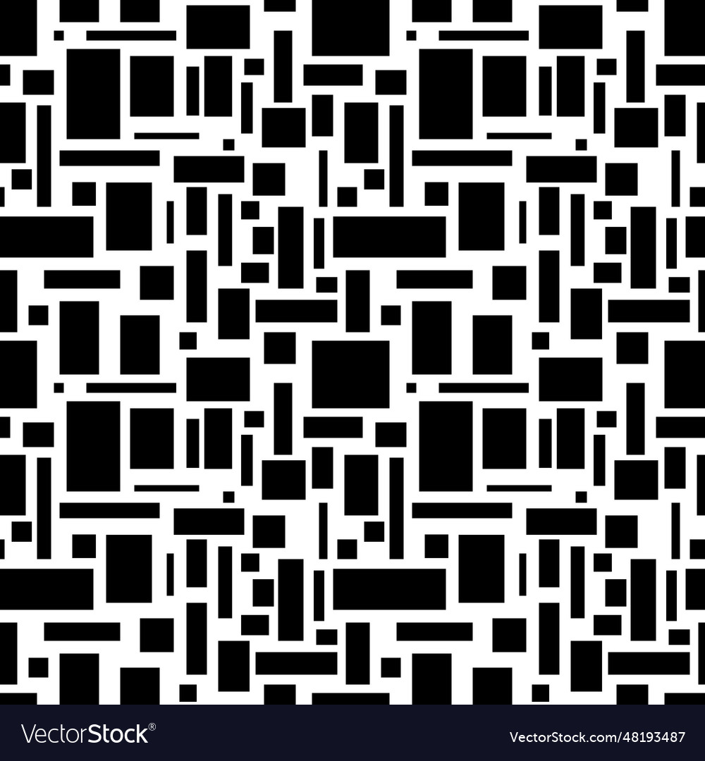 Seamless pattern with black rectangles Royalty Free Vector