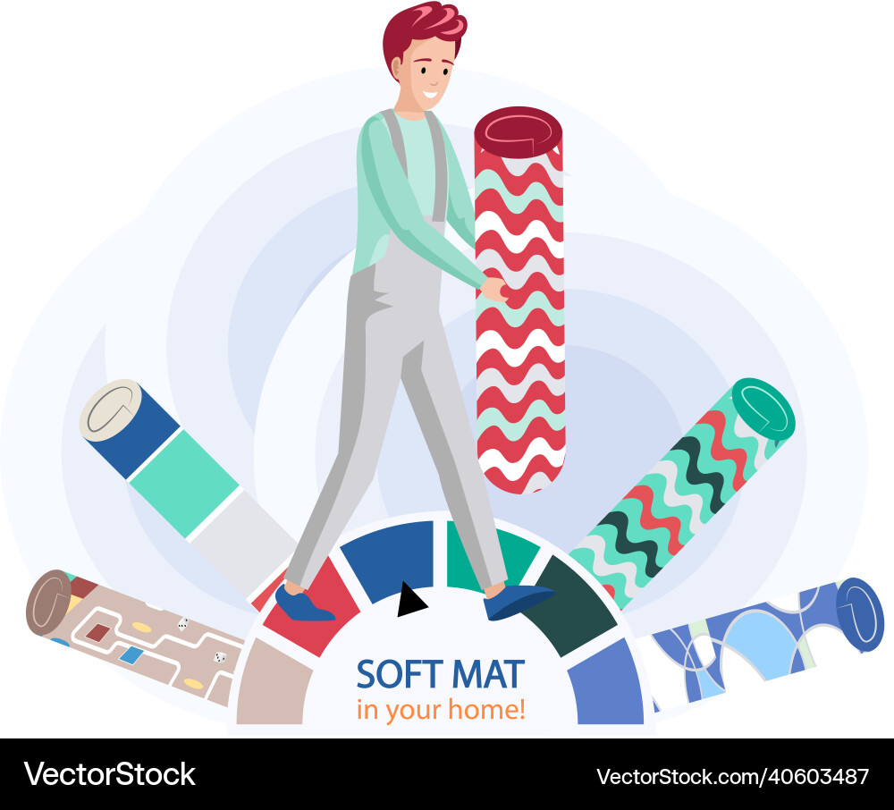 Soft mat in your home concept textile rolls rugs Vector Image