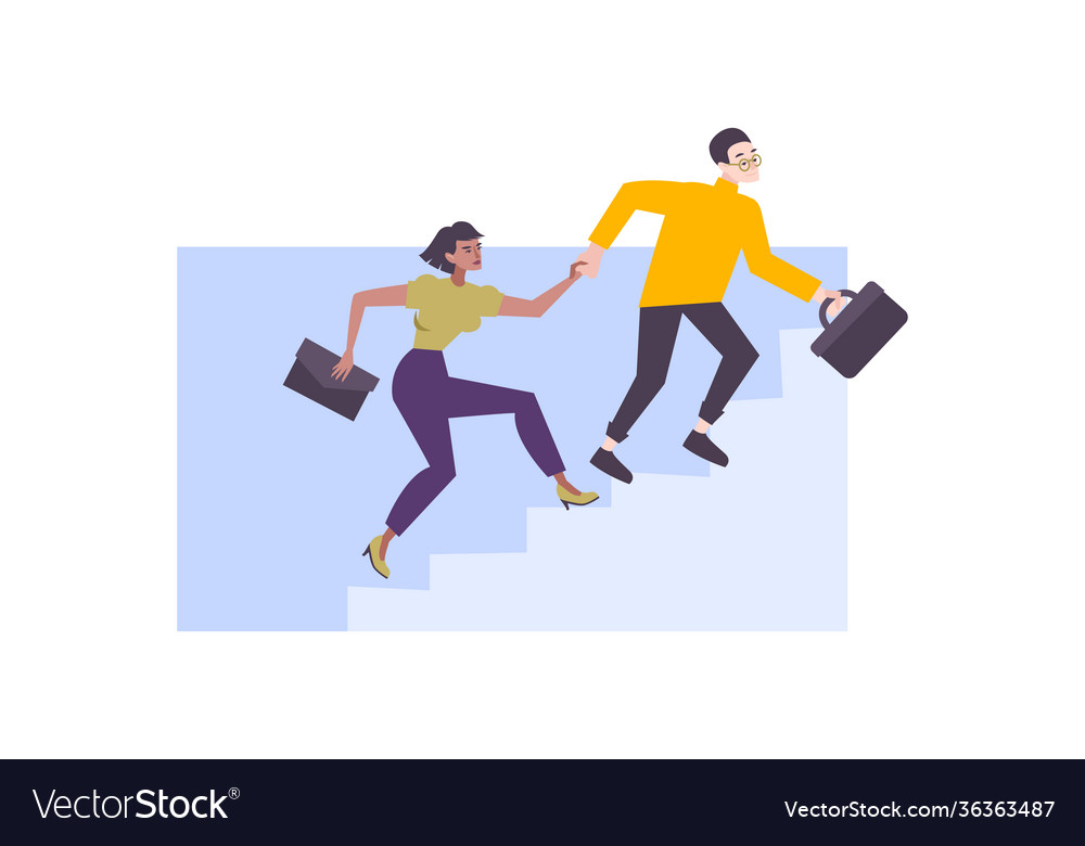Step up help composition Royalty Free Vector Image