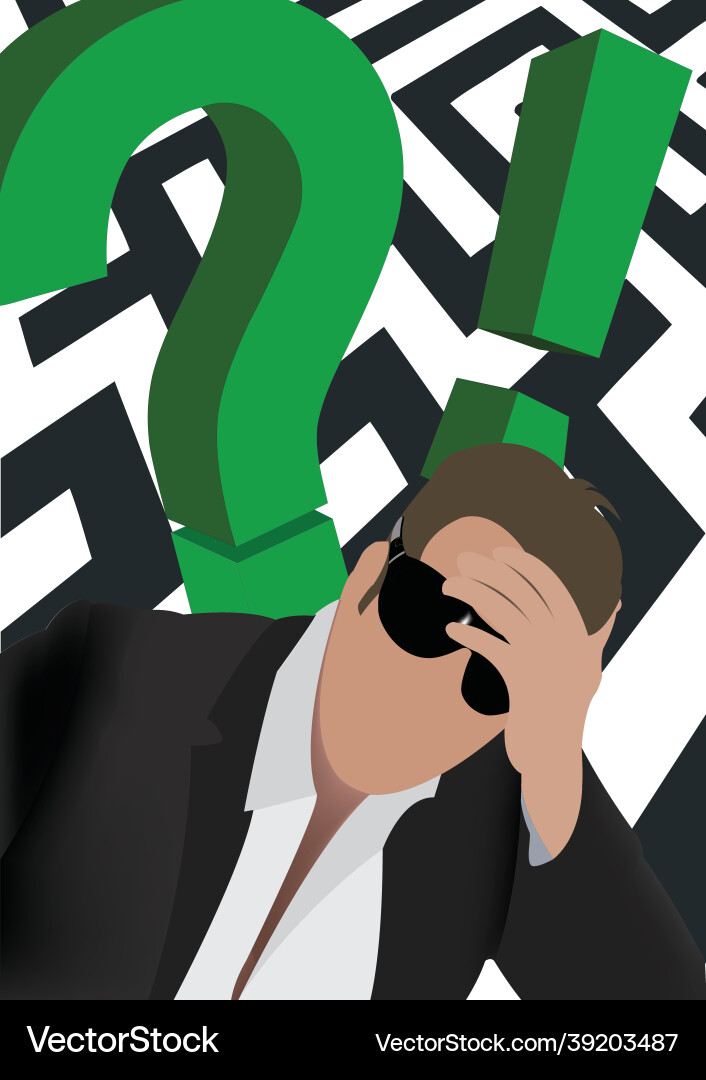 Undecided person thinks about what to do Vector Image