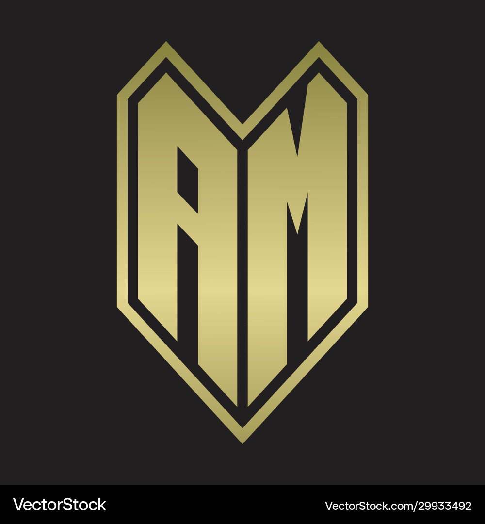 Am logo monogram with emblem line style isolated Vector Image