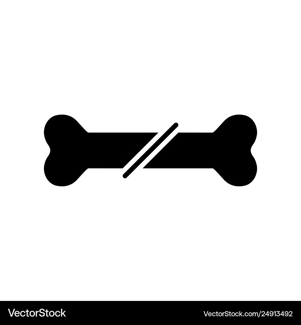 Bone fracture icon on white background outline Vector Image