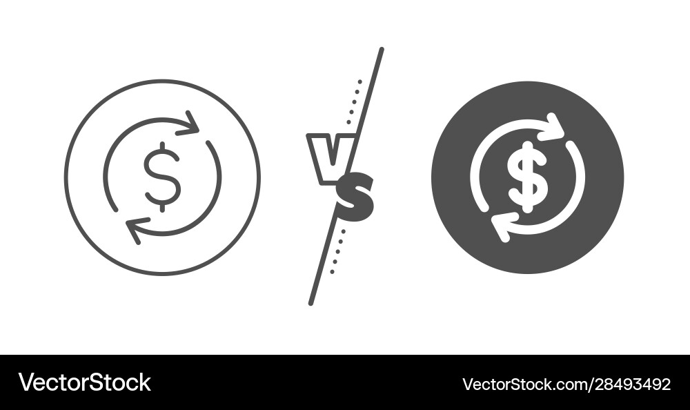 Currency exchange line icon money transfer Vector Image