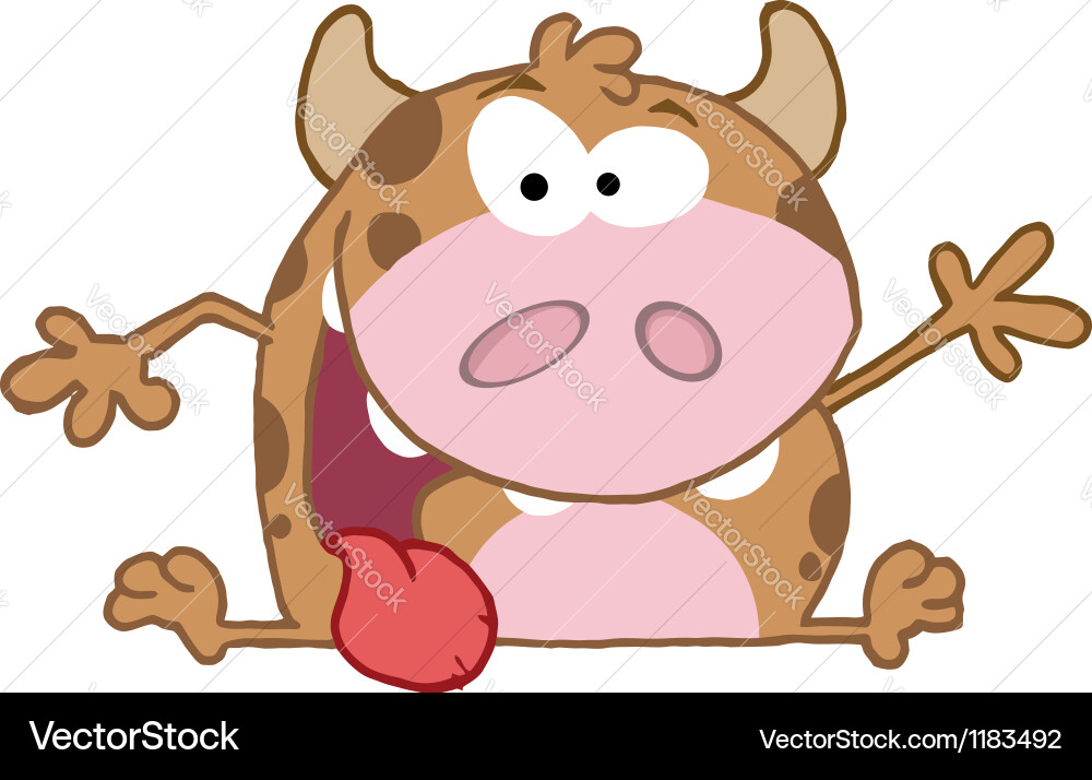 Happy Calf Cartoon Character Royalty Free Vector Image