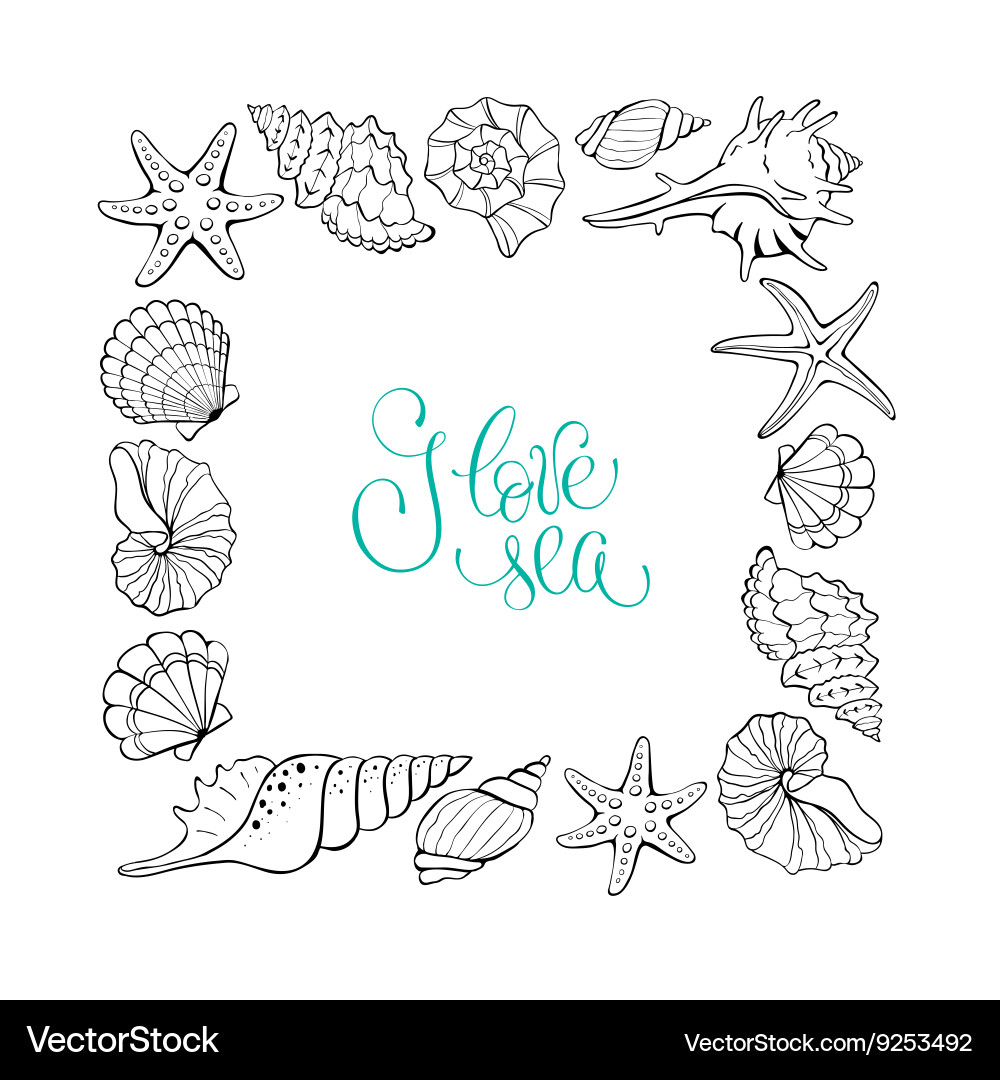 I love sea poster Royalty Free Vector Image - VectorStock