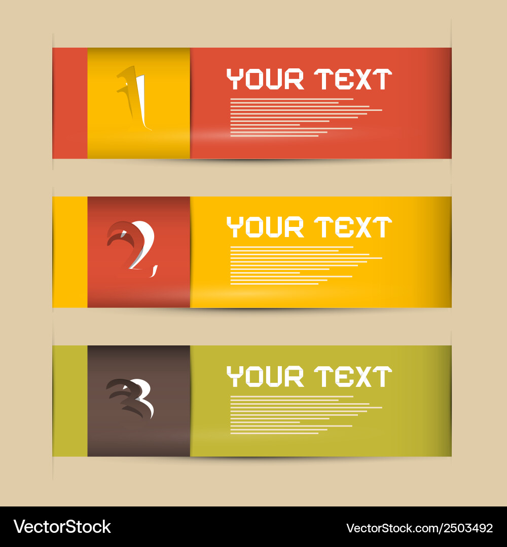 One Two Three Paper Progress Steps for Tutorial Vector Image