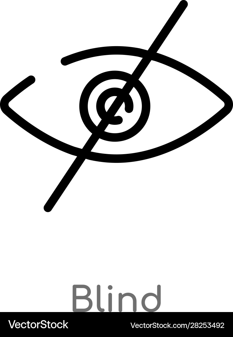 Outline blind icon isolated black simple line Vector Image
