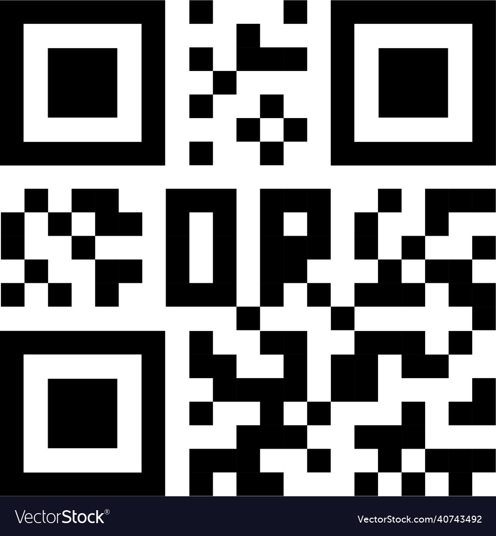 Qr code icon black scan logo barcode Royalty Free Vector