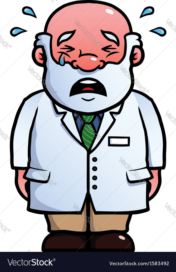 Scientist crying Royalty Free Vector Image - VectorStock