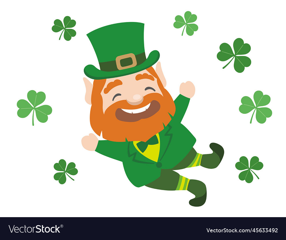 St patricks day symbol character with shamrock Vector Image